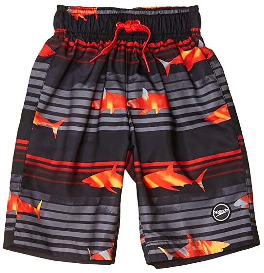 Speedo Kids Shark Wave Redondo Volley Shorts w/ Comfort Liner (Little ...