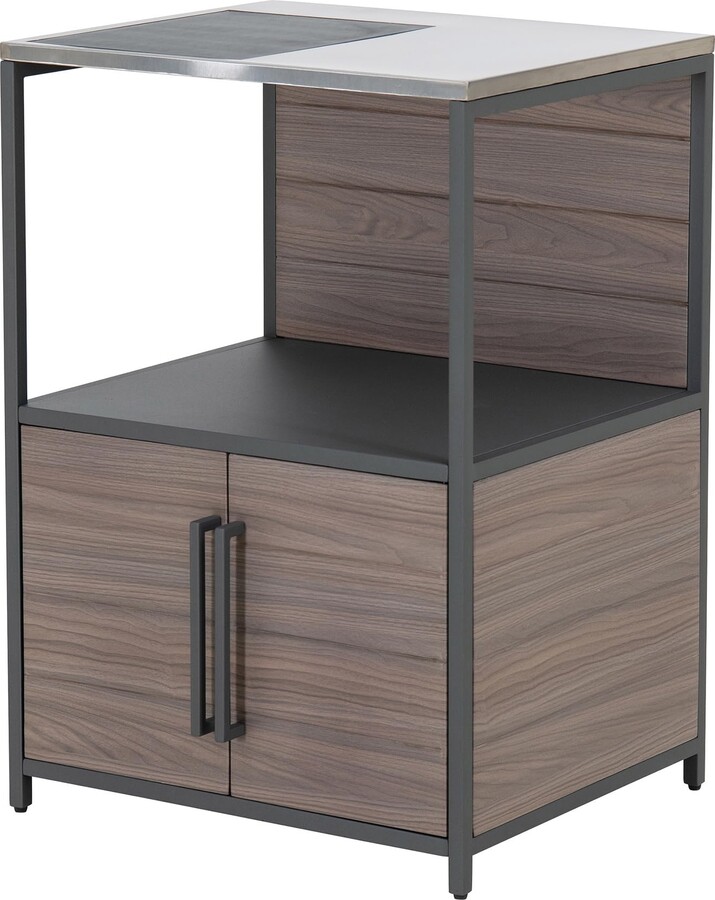 Sunjoy Modular Kitchen Island Counter with Stainless-Steel Countertop ...