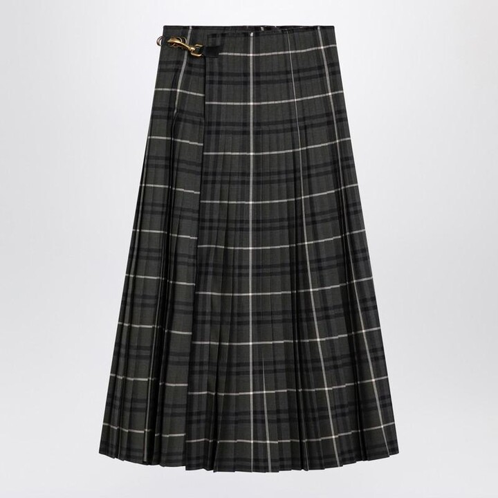 Burberry Blend Maxi Kilt Check Pattern - ShopStyle Long Skirts