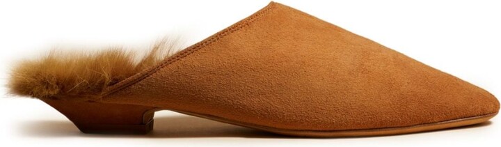 KHAITE The Otto shearling-lined mules - ShopStyle