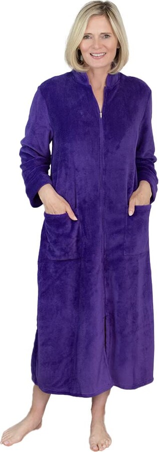 Fashion Friendly Zipped Dressing Gown Purple 3 Extra Large (32/34 ...