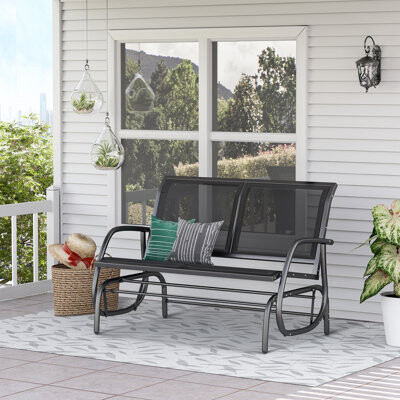 Hokku Designs Outsunny 2-Person Outdoor Glider Bench, Patio Double ...