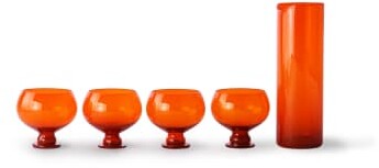 HK Living Funky Orange Glassware Set glass | orange | 8 x 8 x 10 cm ...