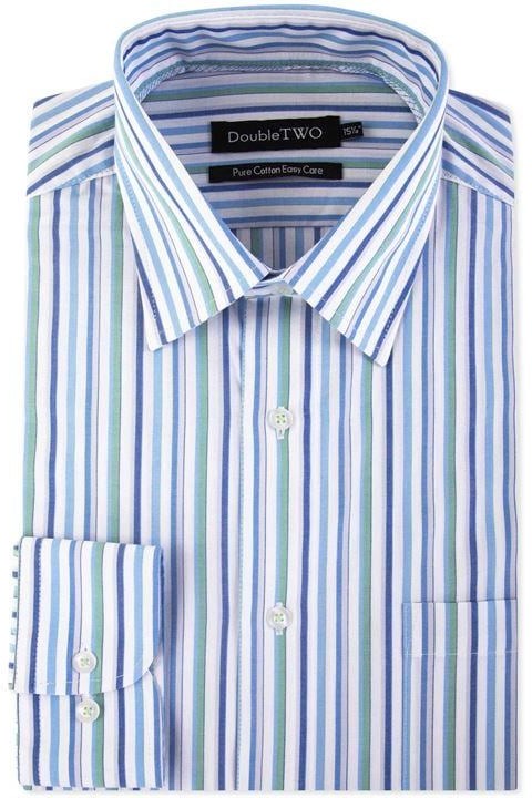 Double Two Pure Cotton Multi Stripe Formal Shirt - ShopStyle