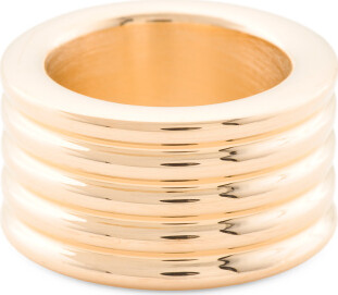 TJMAXX 14K Gold Wide Band Ribbed Ring - ShopStyle