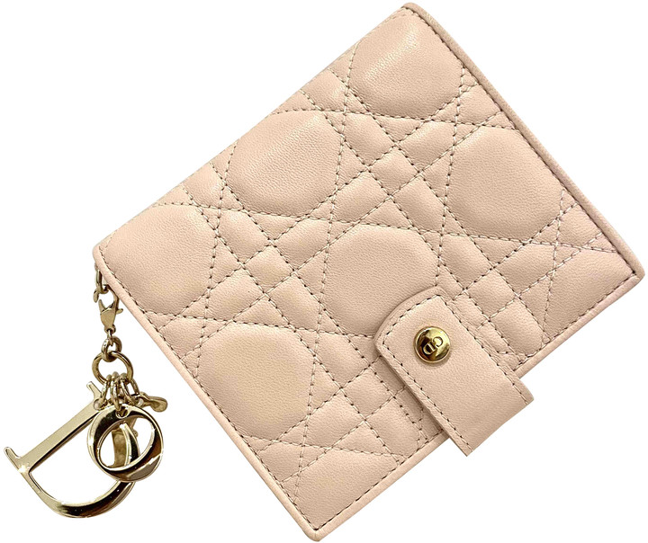 Christian Dior Lady Pink Leather Wallets - ShopStyle