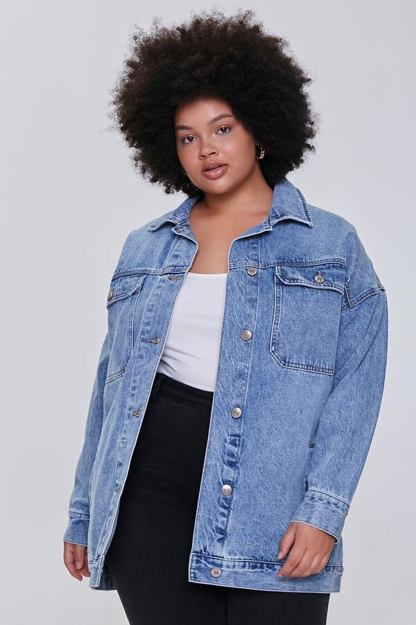 Forever 21 Plus Size Denim Pocket Jacket - ShopStyle
