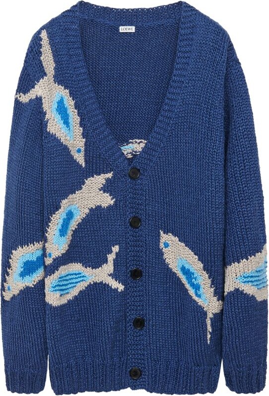 Loewe X Paula'S Ibiza Fish Intarsia Cardigan - ShopStyle