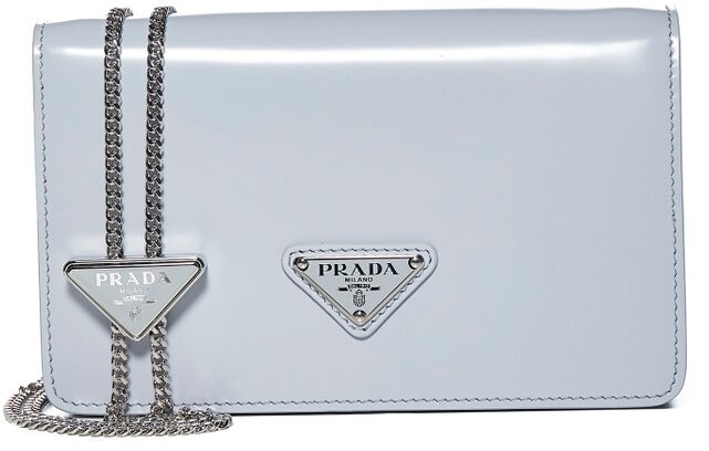 Prada Logo Plaque Chained Shoulder Bag - ShopStyle