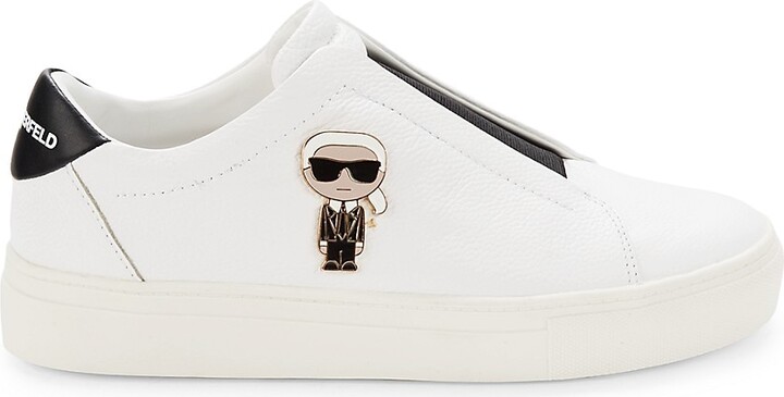 Karl Lagerfeld Paris Ceci Logo Leather Slip On Sneakers - ShopStyle