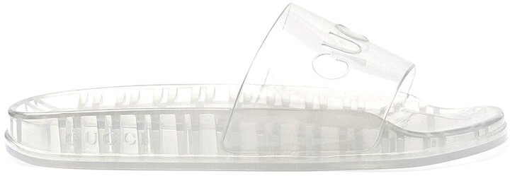 Gucci Transparent Logo-Embossed Slides - ShopStyle Flip Flop Sandals