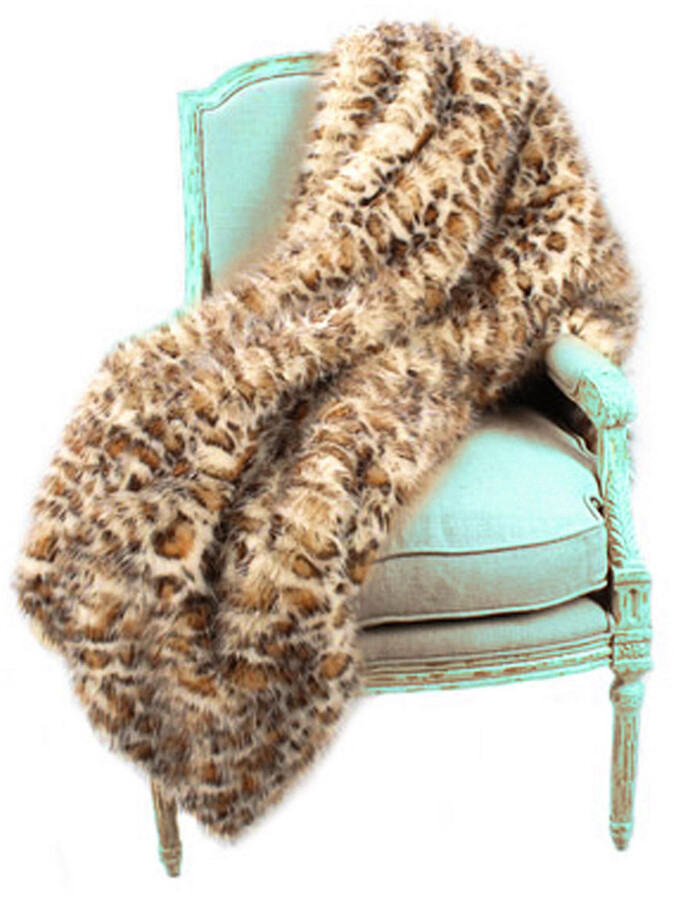 Montague & Capulet Oversized Ivory Panther Faux Fur Throw - ShopStyle