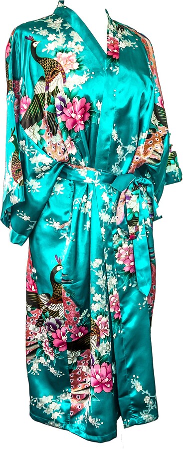 Cccollections Kimono Robe Long 16 Colors Premium Peacock Bridesmaid ...