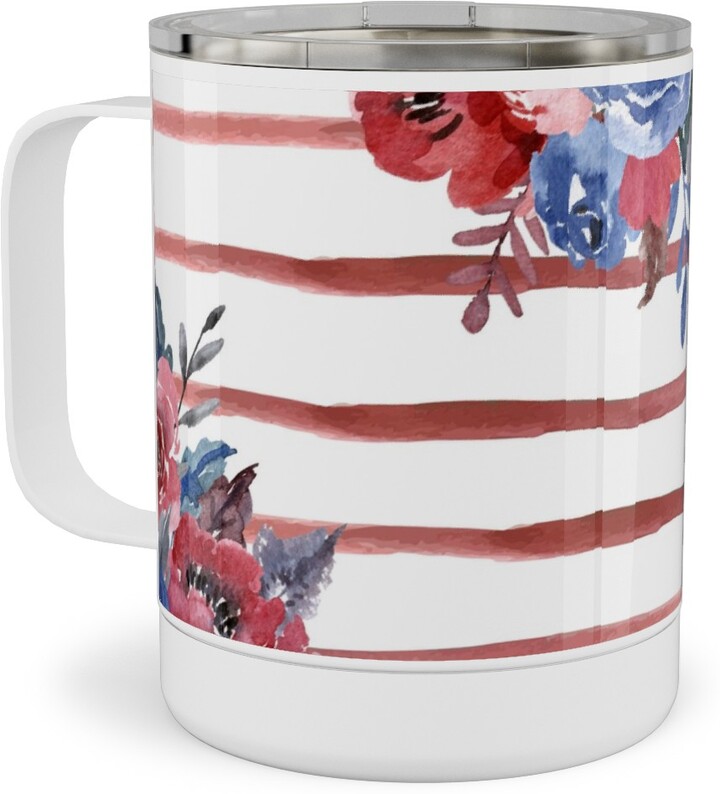 Shutterfly Stainless Steel Mugs: Freedom Florals With Red Stripes ...