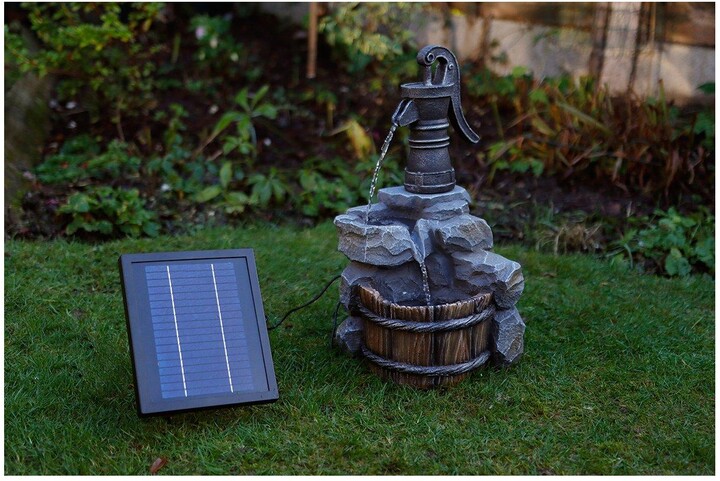 Streetwize Accessories Hand Pump Solar Water Feature With Battery Back ...