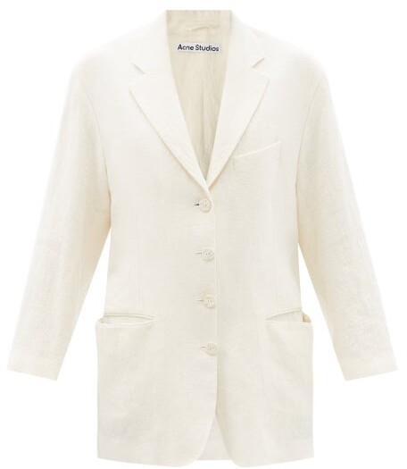 Acne Studios Oversized Single-breasted Ramie Jacket - Ivory - ShopStyle