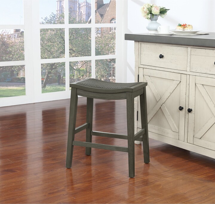 OS Home and Office Furniture Wren 24" Saddle Stool 2/CTN Cane Seat with ...