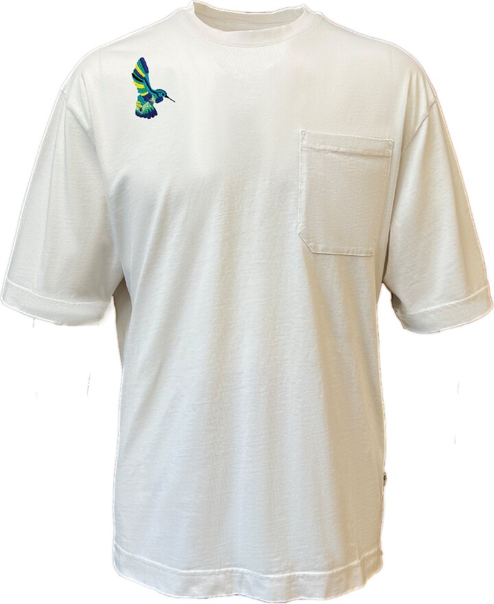 Alse Studio Men Bird Embroidered Oversize T-Shirt Off White - ShopStyle