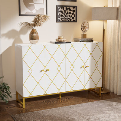 Mercer41 47" Modern Sideboard Buffet Credenza With Storage Cabinets ...