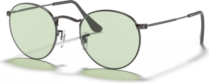 Ray-Ban Round Metal Sunglasses, RB3447 53 - GUNMETAL/LIGHT GREEN ...