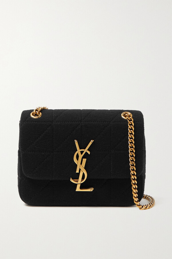 Saint Laurent Jamie Small Quilted Wool-jersey Shoulder Bag - Black - ShopStyle