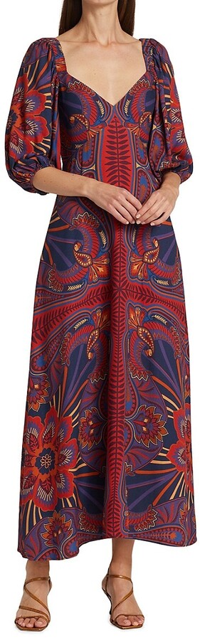 Farm Rio Macaw Arabesque Midi Dress - ShopStyle