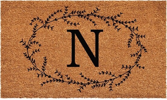 Calloway Mills Rustic Leaf Vine Monogrammed Doormat 24 In. x 48 In ...