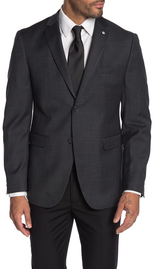 Original Penguin Slim Fit Grey Check Two Button Wool Blend Suit ...