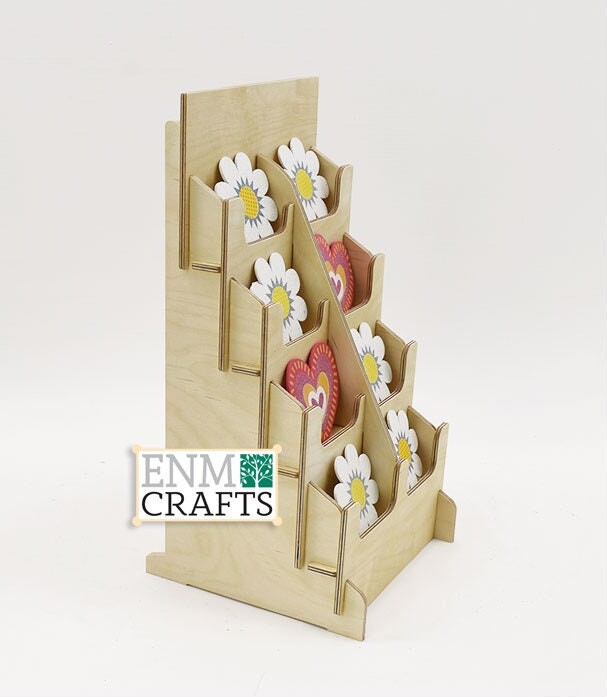 Etsy 8 Pocket 5" Width Sticker Display Rack With U Cuts, Wooden ...