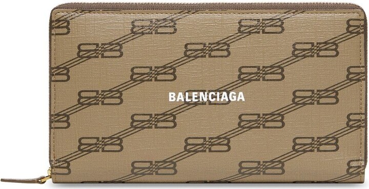 Balenciaga BB monogram coated canvas wallet - ShopStyle