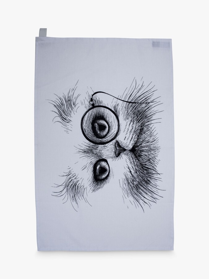Rory Dobner Cat Monocle Tea Towel - ShopStyle Dish Linens