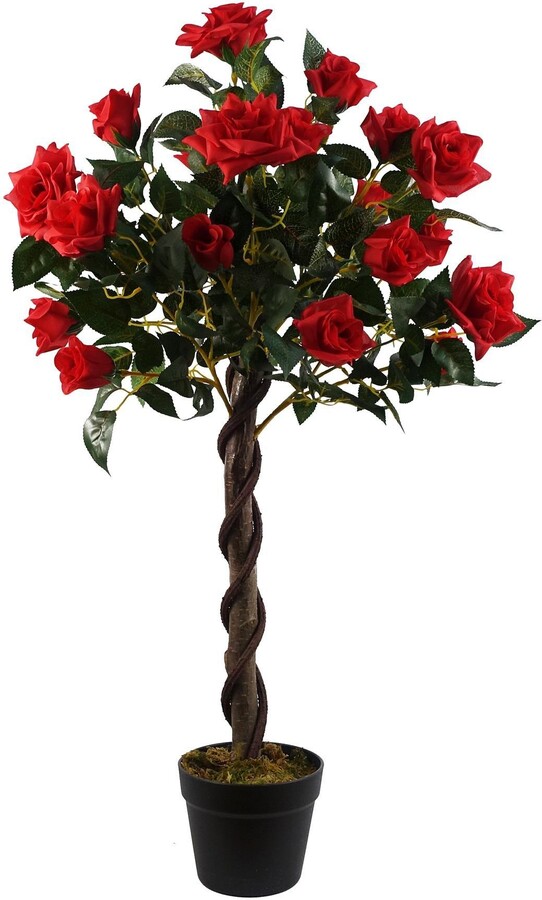 Leaf 90cm Artificial Red Rose Tree Large - ShopStyle Decor
