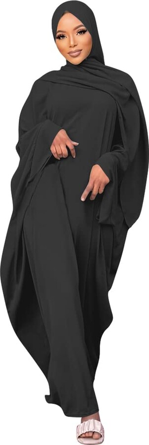 OBEEII Women Islamic Muslim Abaya Dress Loose Full Cover Abayas Kaftan ...