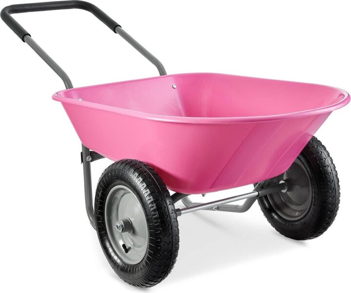 Slickblue Heavy Duty 2-Wheel Multipurpose Rust Proof Wheelbarrow For ...