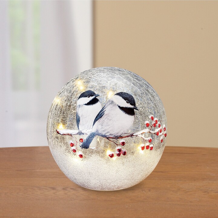 Collections Etc Lighted Chickadee Tabletop Glass Ball - ShopStyle ...