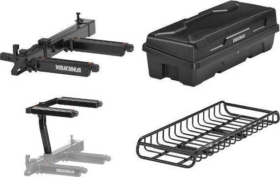 Yakima EXO SwingBase Hitch Rack Bundled with EXO GearLocker Rooftop Box ...