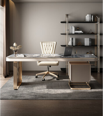 SMI Cabinetry Inc Rectangular Sintered Stone + Stainless Steel desks ...