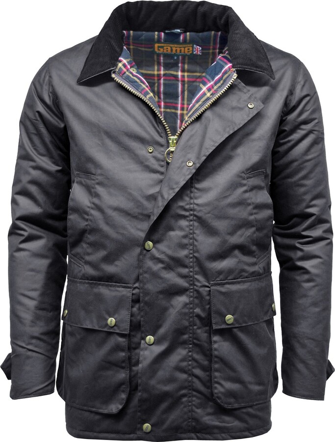 Game Mens Winchester Antique Waxed Cotton Jacket - Quilted Tartan ...