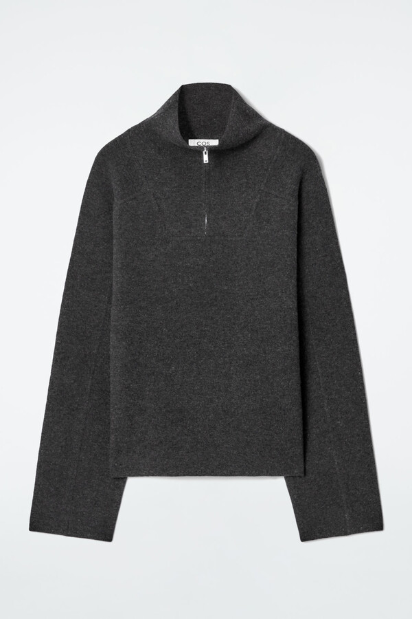 COS Merino Wool Half-Zip Jumper - ShopStyle Turtleneck Sweaters
