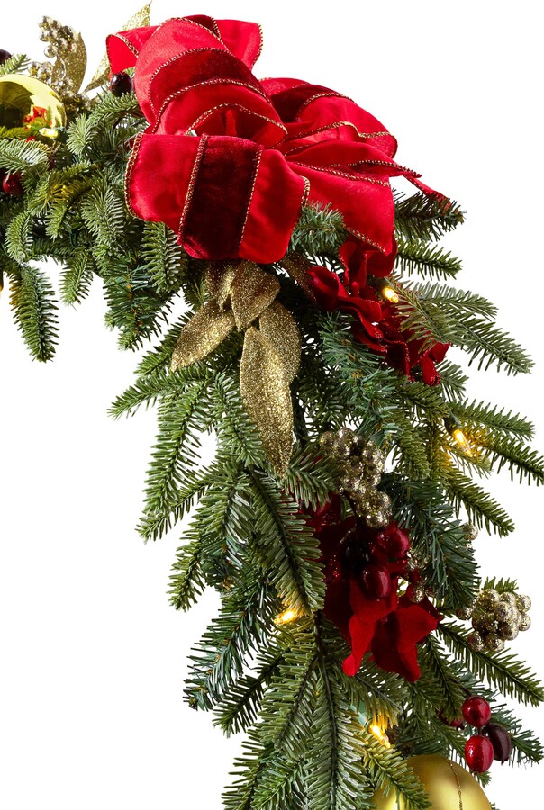 Balsam Hill Holiday Traditions Fraser Fir Pre Lit Artificial Garland 10 ...