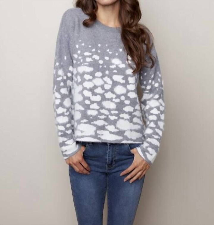 Charlie B Fuzzy Cloud Sweater in Heather Grey - ShopStyle