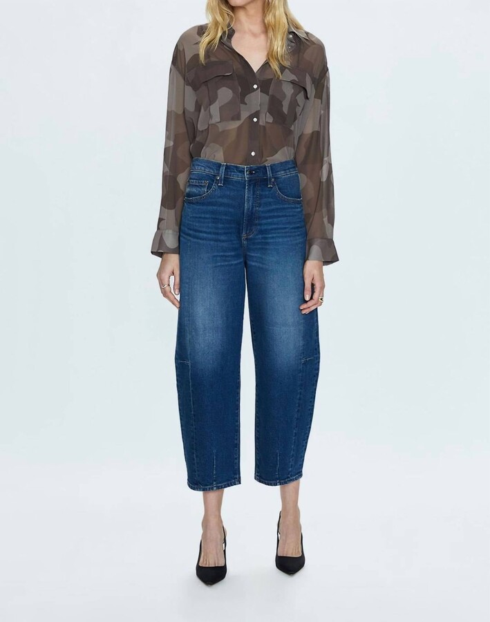 Pistola Denim Eli High Rise Barrel Jean In Mixer - ShopStyle
