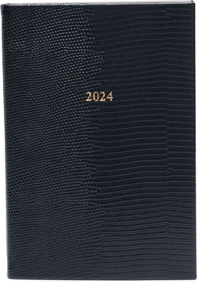 Aspinal of London 2024 A5-sized lizard-skin diary - ShopStyle Baskets ...