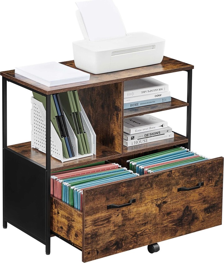 VASAGLE Filing Cabinet for Home Office, File Cabinet with Open Shelves ...
