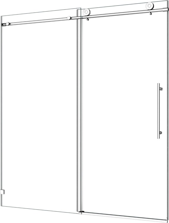 Simplie Fun Chrome Frameless Shower Door with Soft-Closing Function ...