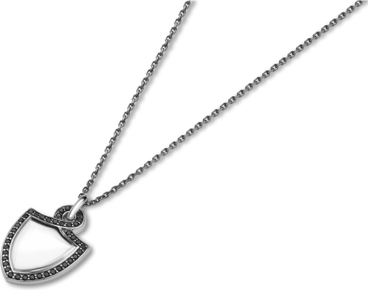 Deakin & Francis Sterling Silver Shield Pendant With Black Spinel ...