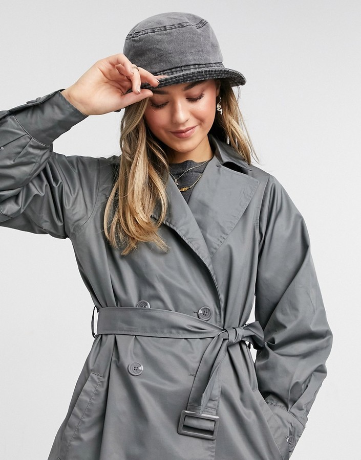 Threadbare louisa mac coat in slate gray - ShopStyle