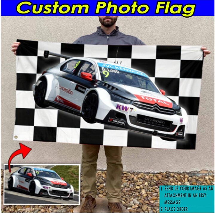 Etsy Personalized Photo Car Racing Checkered Flag, Sprint Racing, Late ...