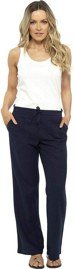Indigo Roc Ladies Ribbed Back Linen Blend Trousers - ShopStyle Shorts