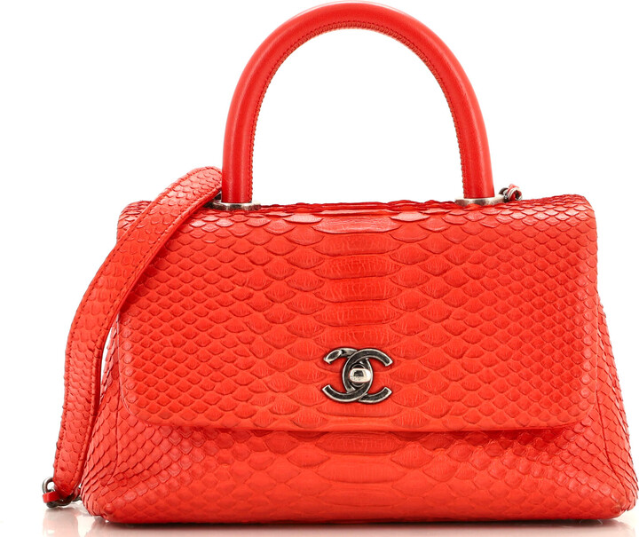 Chanel Coco Top Handle Bag Python Mini - ShopStyle